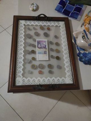 vassoio artigianale colore legno con doppio vetro 