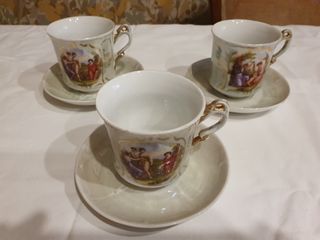 Servizio 3 tazze da the anni 50 con piattini