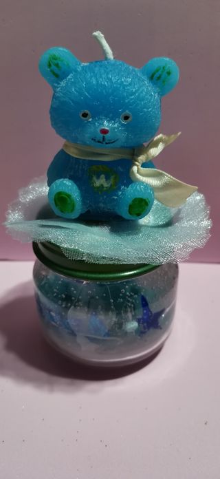 Candela orsacchiotto personalizzata con nome 