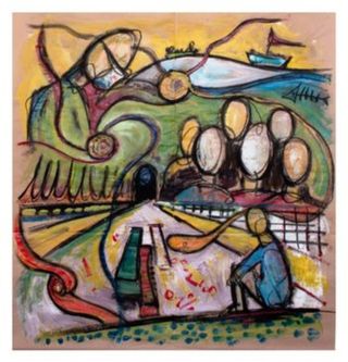 Dipinto su carta 80x70