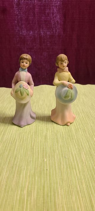 2 bamboline dipinte a mano