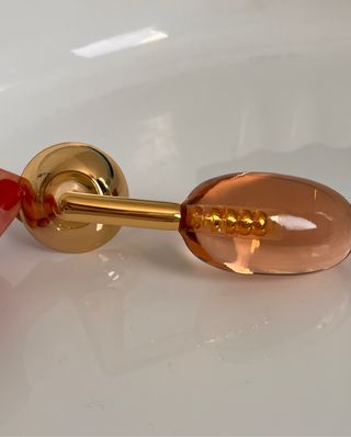 Maniglia in vetro di Murano rosa