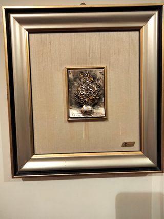 2 quadretti Krisa cm 25x27 con sfoglia in argento