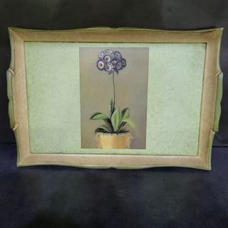 Vassoio fiorentino in legno firmato "SEZZATINI"