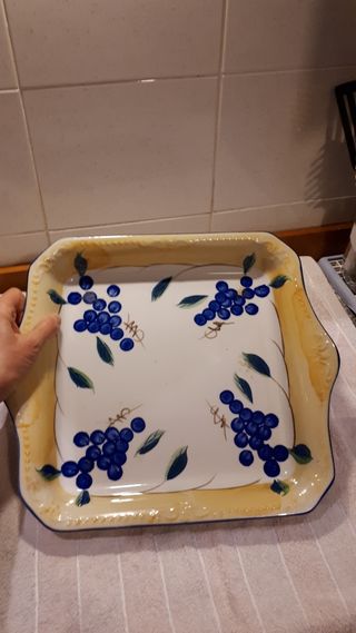 grande piatto/vassoio in ceramica bianca 