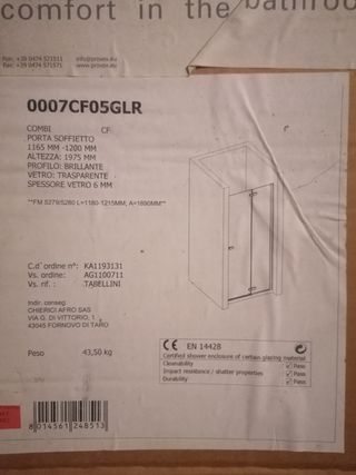 Porta laterale per vasca da bagno