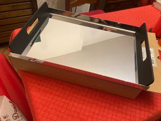 Vassoio rettangolare in acciaio alessi 