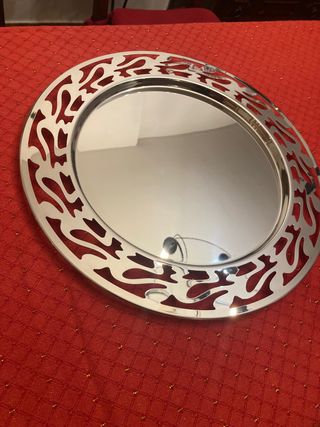 Vassoio rotondo in acciaio alessi 