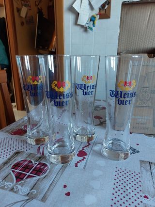 Set 4 pezzi bicchieri birra weiss