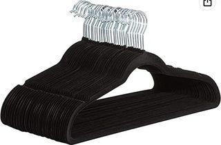 Gruccia in velluto con portapantaloni Nero x30