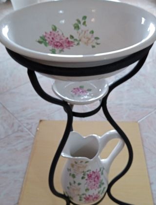 lavabo per abbellimento in ferro e ceramica 