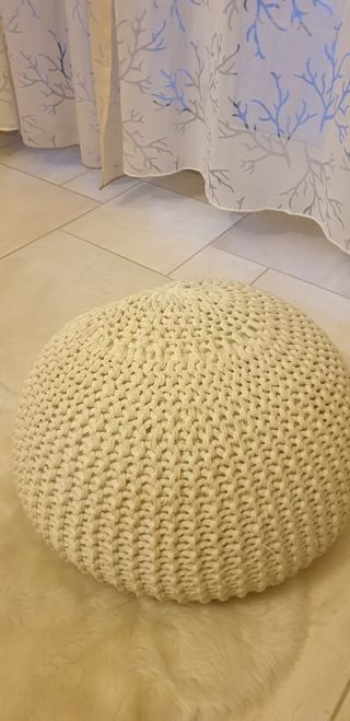 pouf poggiapiedi beige crema