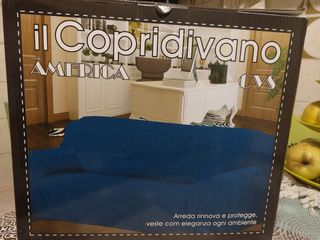 copridivano blu estendibile