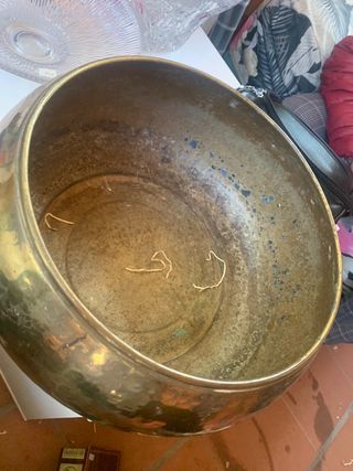 Portavaso in ottone con scatola vintage e pochette