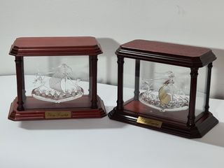 Coppia navi in vetro soffiato