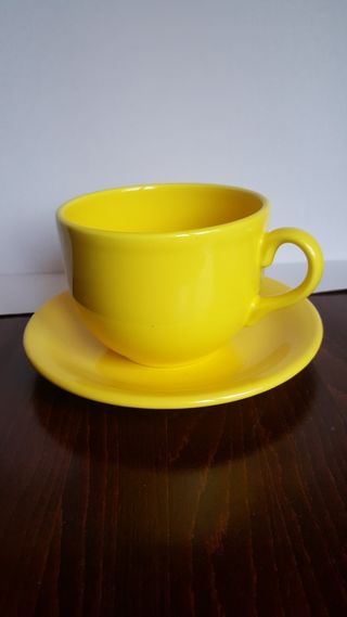 Tazzone con sottopiatto in ceramica 