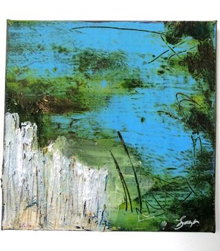"cerúleo"arte abstracto original/pintura/arte