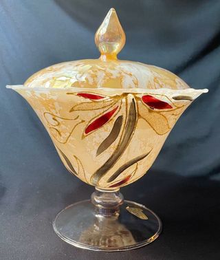 coppa porta caramelle vetro soffiato murano 