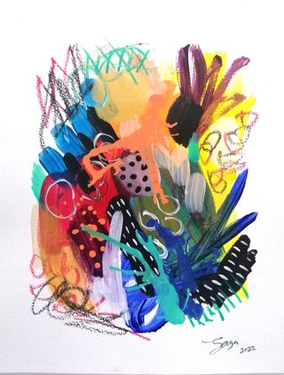 "amor bajo el agua"arte abstracto/pintura/quadro