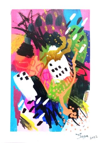 Secret Santa"arte abstracto original/pintura