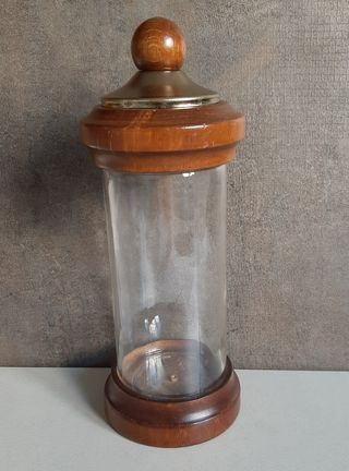 Barattolo in vetro e legno 