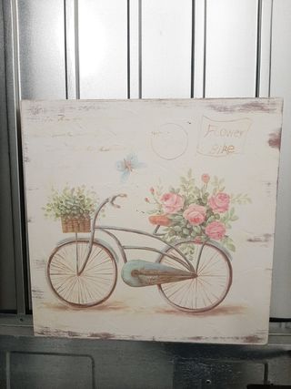 Tela Quadro Shabby Chic Bicicletta