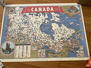 Mappa Canada vintage risorse minerarie