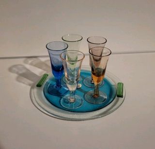 set bicchieri e vassoio Murano vintage