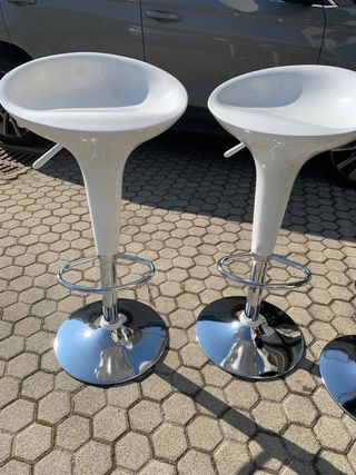 2 sgabelli bianco lucido girevoli regolabili 