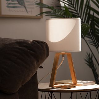 Lámpara sobremesa 35cm pie madera - surtidos