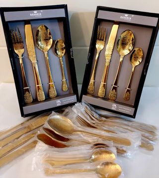 Coppia Dorata Finemente lavorate Posate Bavaria 48