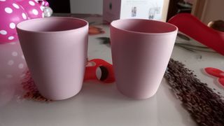 bicchieri plastica dura rosa nuovi bicchiere