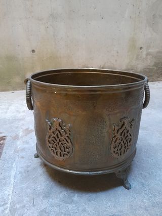 Antica fioriera in rame e ottone 