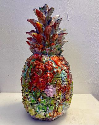 Ananas soprammobile artistico alto 25cm