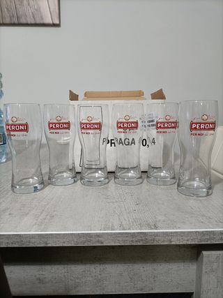set 6 bicchieri birra Peroni 
