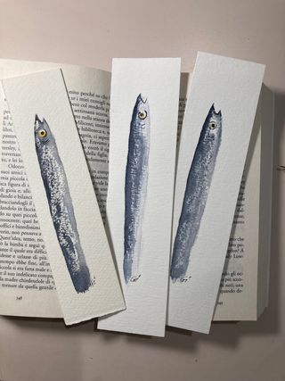 Segnalibro originale ad acquerello dipinto a mano 