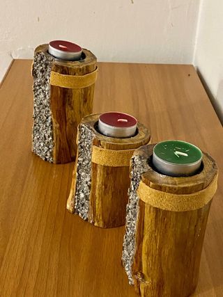 Porta candele in legno di quercia