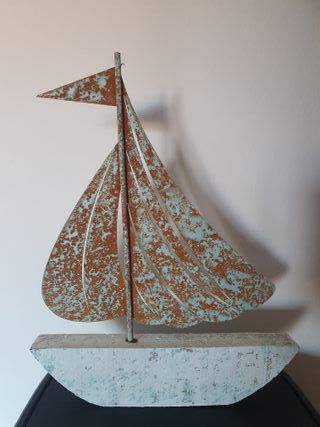 Soprammobile barca a vela vintage shabby chic 