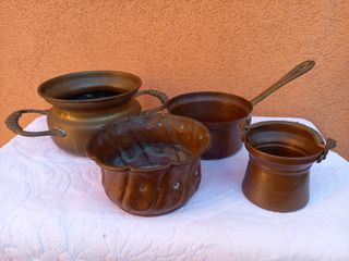 set mini pentoline in rame diametro cm 6-10-12