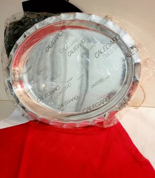 elegante vassoio ovale in argento. vintage 