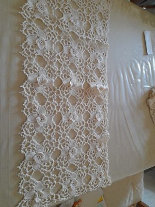 Runner a uncinetto ecru