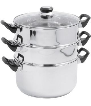 Vaporiera a 3 Livelli con Coperchio in Vetro, a In