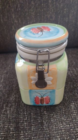 Barattolo ceramica con decoro