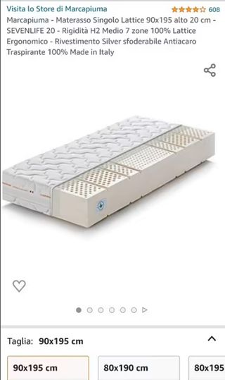 materasso ortopedico in lattice 90 x 195