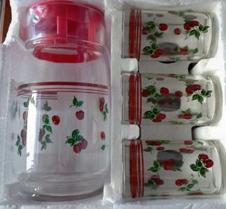 set caraffa con sei bicchieri 