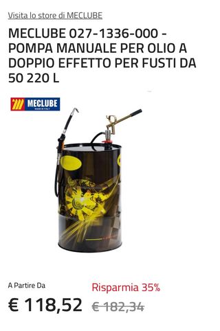 Pompa manuale per olio a doppio effetto