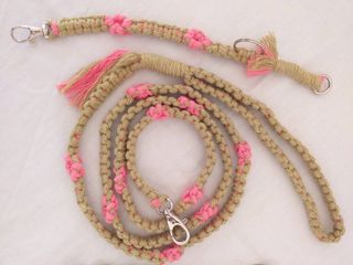 Set Collare cane guinzaglio artigianale in macrame
