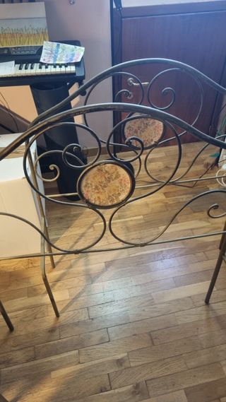 letto singolo in metallo vintagr