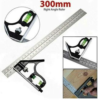 SQUADRA COMBINATA CON LIVELLA ANGOLO 45°90° 300 mm