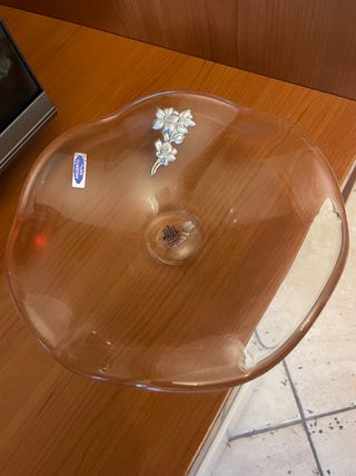 Svuota tasche in vetro con fiori in argento 